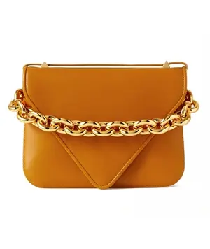 Bottega Veneta Mount Small Leather Shoulder Bag Yellow
