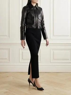 Khaite Cordelia Cropped Leather Jacket