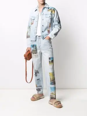 ESTEBAN CORTÁZAR X Desigual South Beach-print Denim Jacket