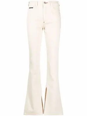 Philipp Plein High-waisted Flared Jeans - Neutrals