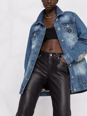 Philipp Plein Crystal-embellished Denim Jacket