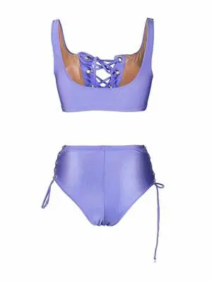 NOIRE SWIMWEAR Lace-up Two-piece Bikini - Purple