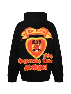 Supreme Graphic-print Hoodie - Black