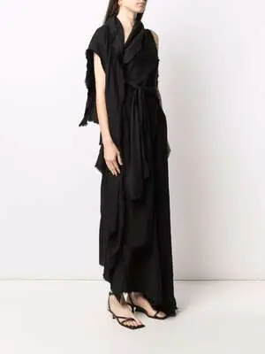 Yohji Yamamoto Asymmetric Draped Maxi Dress