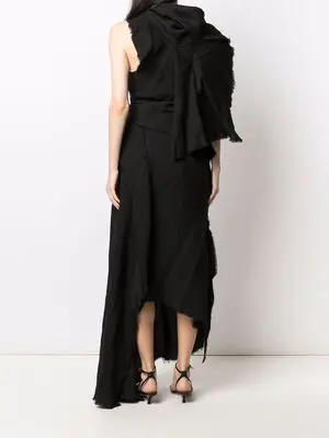 Yohji Yamamoto Asymmetric Draped Maxi Dress