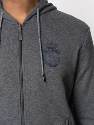 BILLIONAIRE Crest-motif Long-sleeved Hoodie