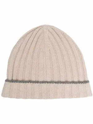 Brunello Cucinelli Brunello Cucinelli Ribbed Cashmere Beanie Neutrals