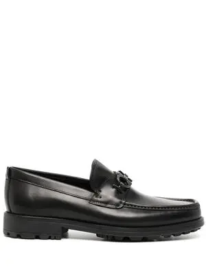FERRAGAMO Gancini Loafers - Black