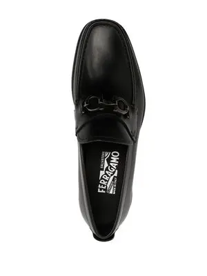 FERRAGAMO Gancini Loafers - Black