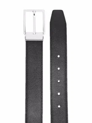 FERRAGAMO Reversible Belt With Rectangular Buckle - Black