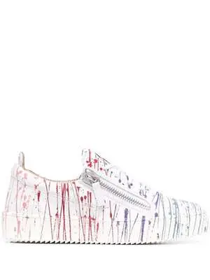GIUSEPPE ZANOTTI Frankie Paint-splatter Sneakers - White