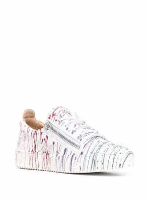 GIUSEPPE ZANOTTI Frankie Paint-splatter Sneakers - White