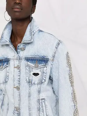 Philipp Plein Crystal-embellished Denim Jacket