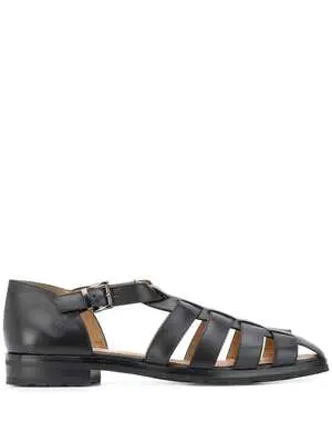 Paraboot Flat Strappy Shoes - Black
