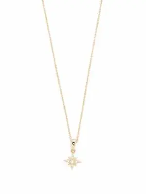 Mizuki 14kt Yellow Diamond Star Pendant Necklace
