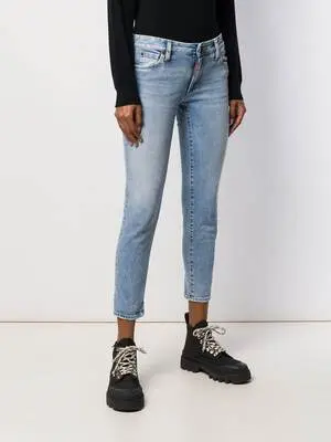 Dsquared2 Cropped Jeans With Logo Patch