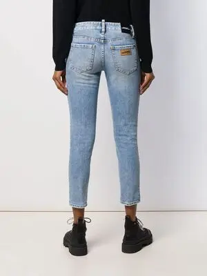 Dsquared2 Cropped Jeans With Logo Patch
