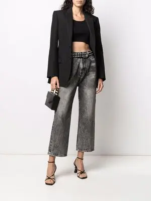 Philipp Plein Iconic Wide-leg Jeans - Grey