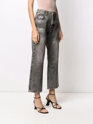 Philipp Plein Iconic Wide-leg Jeans - Grey