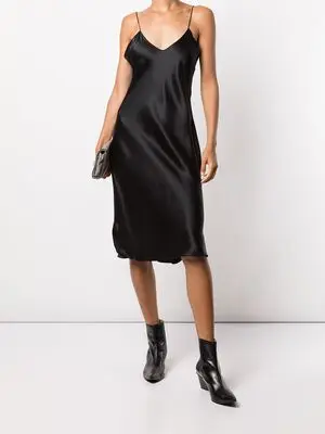 NILI LOTAN Silk Midi Slip Dress