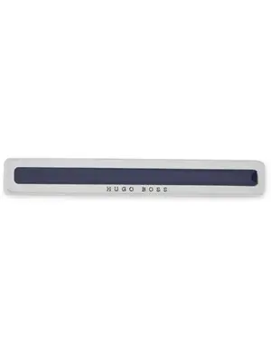 Hugo Boss Logo-engraved -tone And Enamel Tie Clip