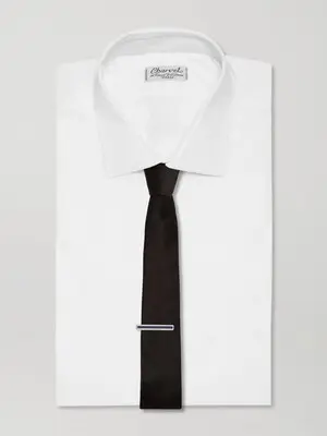 Hugo Boss Logo-engraved -tone And Enamel Tie Clip