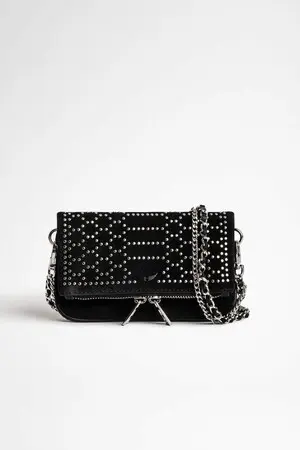 Zadig&Voltaire Rock Nano Suede Scale Studs Clutch