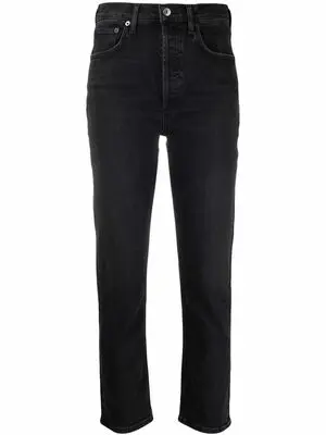 AGOLDE High-waisted Straight-leg Jeans - Black