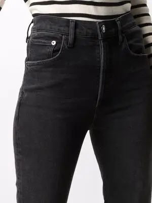 AGOLDE High-waisted Straight-leg Jeans - Black