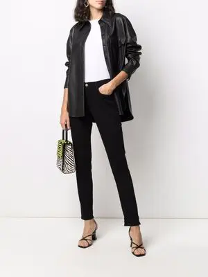 FRAME Le Garcon Mid-rise Skinny Jeans - Black