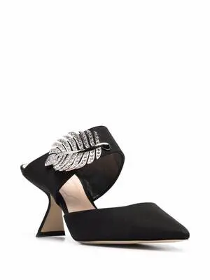 NICHOLAS KIRKWOOD Monstera 70mm Mules - Black