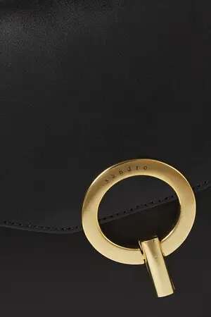 Sandro Pepita Leather Shoulder Bag