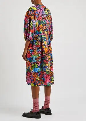 Stine Goya India Floral-print Woven Midi Dress