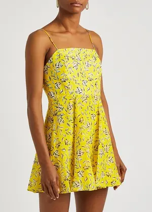 Alice + Olivia Glinda Floral-print Mini Dress