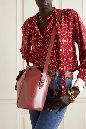 Chloé Tulip Small Paneled Leather Bucket Bag
