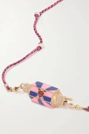 MARIE LICHTENBERG Candy Heart 14-karat Multi-stone And Enamel Necklace