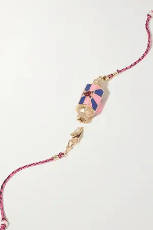 MARIE LICHTENBERG Candy Heart 14-karat Multi-stone And Enamel Necklace