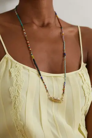 MARIE LICHTENBERG Candy Heart 14-karat Multi-stone And Enamel Necklace