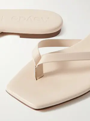 AeydĒ Renee Leather Flip Flops - Neutrals