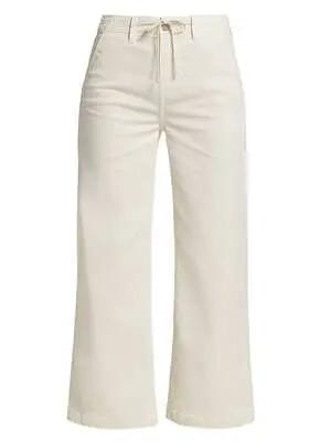 Paige Paige Women's Carly High-Rise Wide-Leg Weekender Pants - White  - White