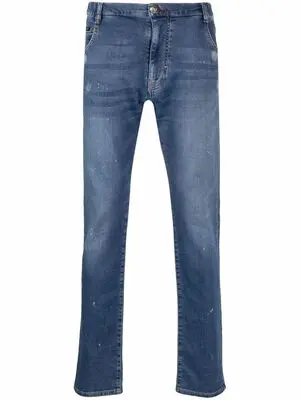 Philipp Plein Light Wash Bottoms For Men