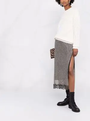Philipp Plein Crystal-embellished Knitted Jumper - Neutrals