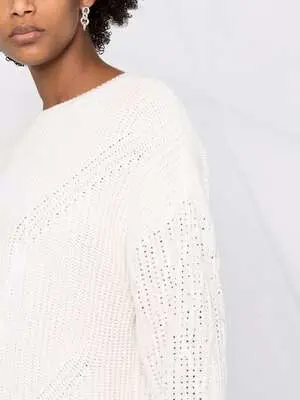 Philipp Plein Crystal-embellished Knitted Jumper - Neutrals