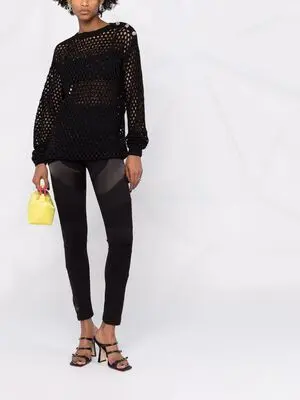 Philipp Plein Crystal-embellished Pointelle-knit Jumper