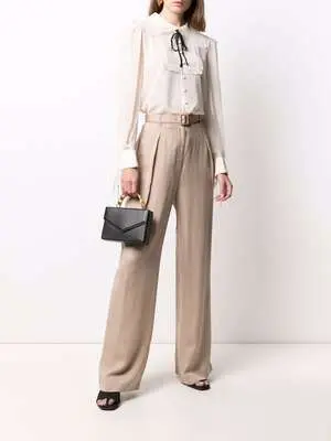 SELF-PORTRAIT Belted Wide-leg Trousers