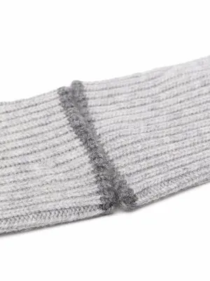 Brunello Cucinelli Knitted Cashmere Gloves - Grey
