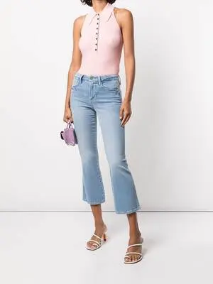 FRAME Mid-rise Cropped Straight Leg Jeans