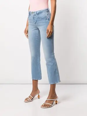 FRAME Mid-rise Cropped Straight Leg Jeans