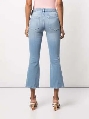 FRAME Mid-rise Cropped Straight Leg Jeans