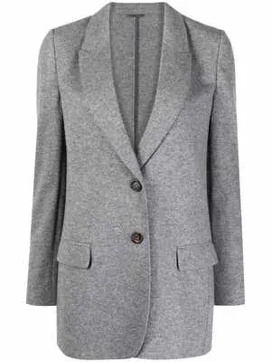 Brunello Cucinelli Single-breasted Cashmere Jacket - Grey